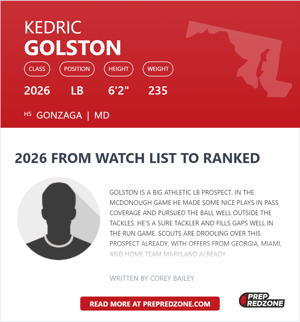 Kedric Golston, - Prep Redzone